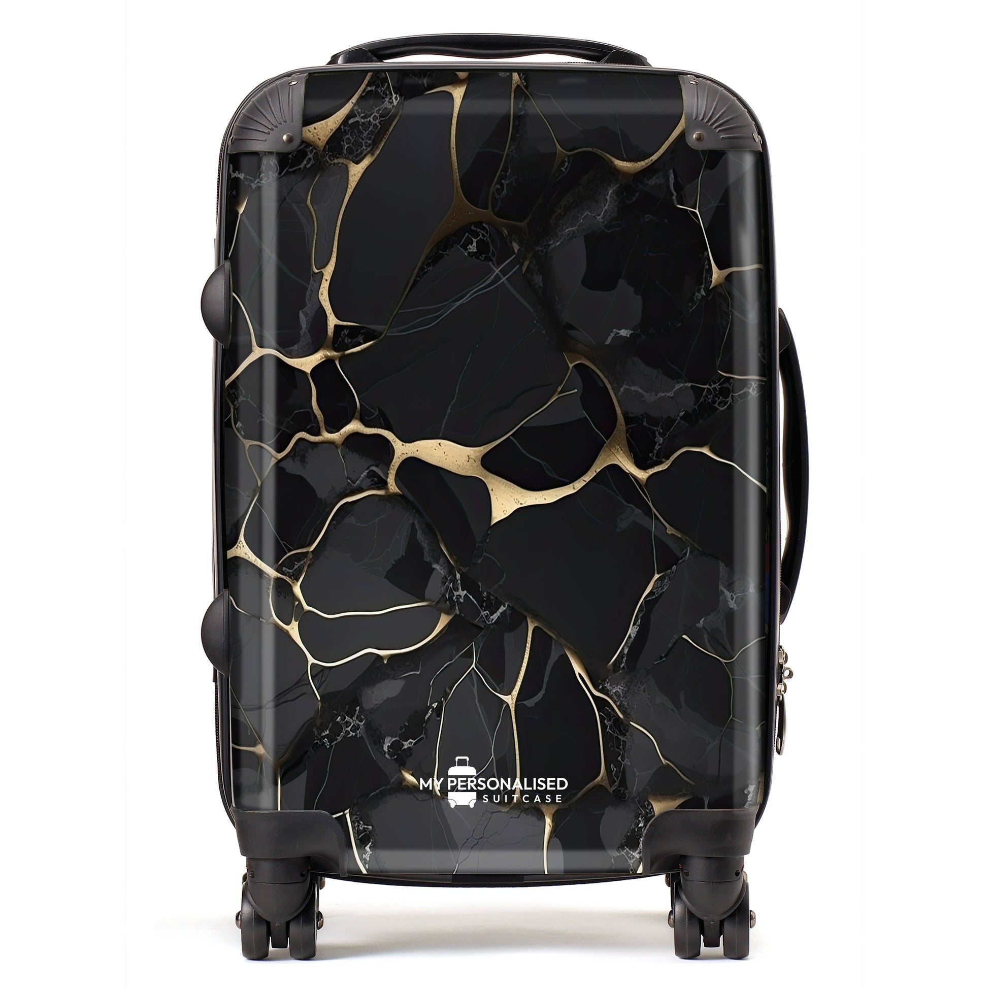 Personalised Black and Gold Marble Suitcase – My Personalised Suitcase