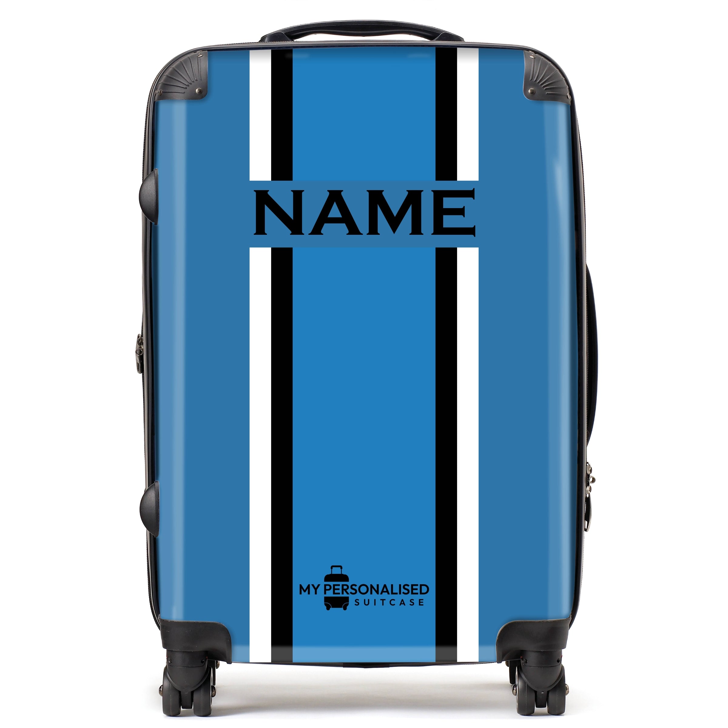 Personalised Blue Striped Suitcase – My Personalised Suitcase