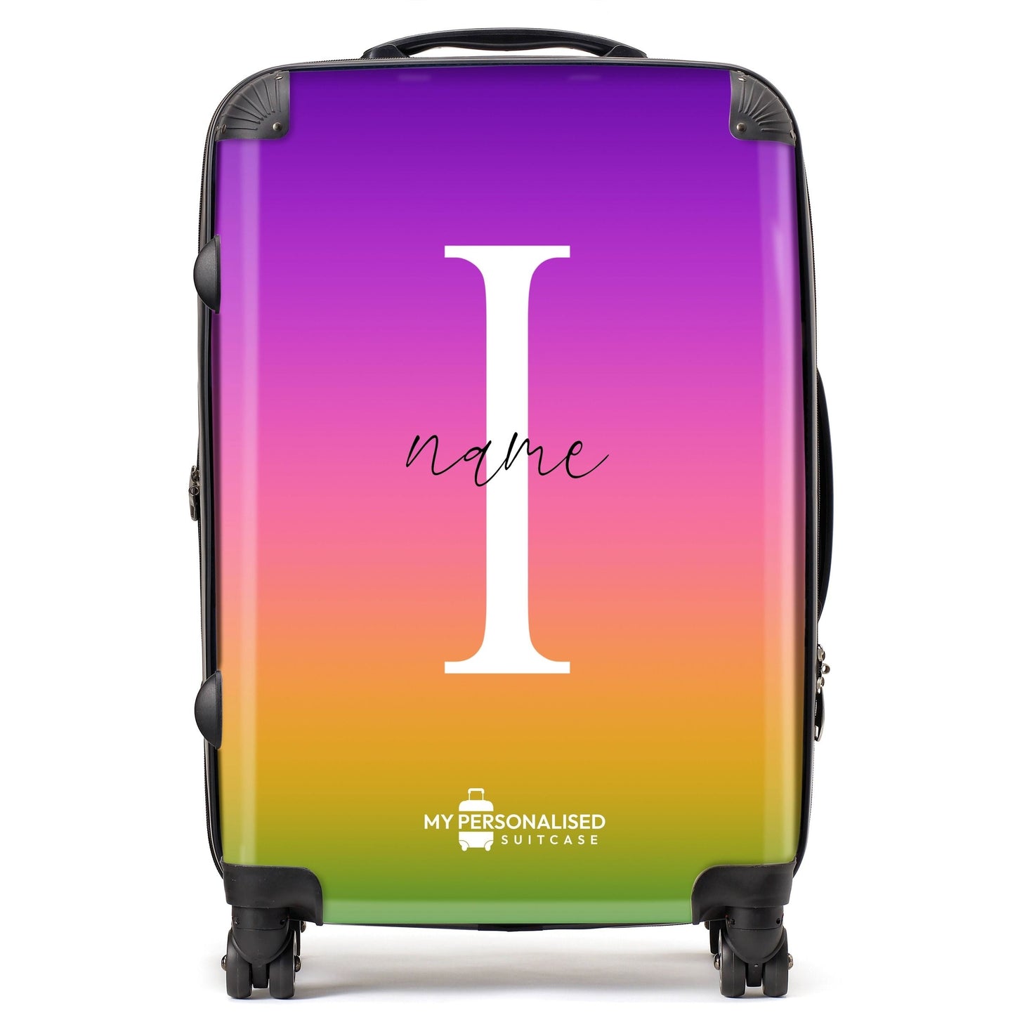 Personalised Dark Rainbow Ombre Gradient Suitcase – My Personalised ...