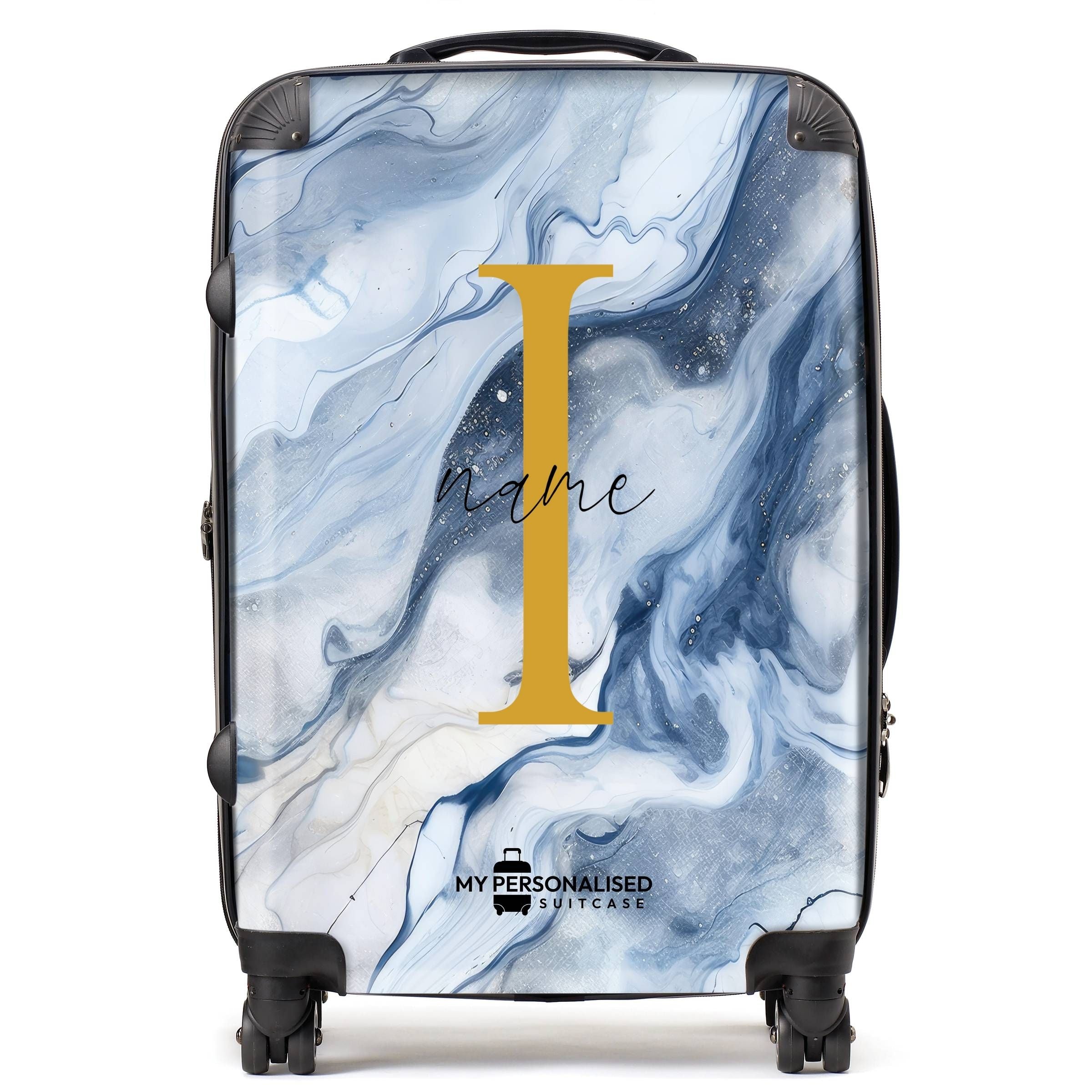 Personalised Sea Blue Marble Suitcase – My Personalised Suitcase