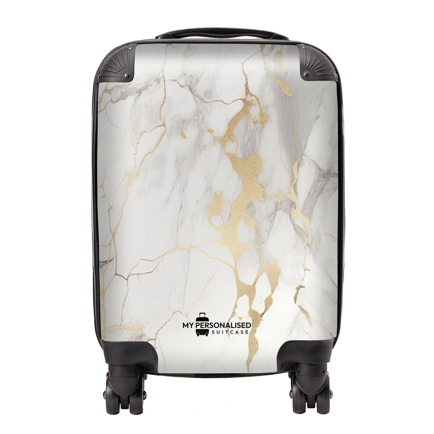 Personalised White & Gold Marble Suitcase – My Personalised Suitcase